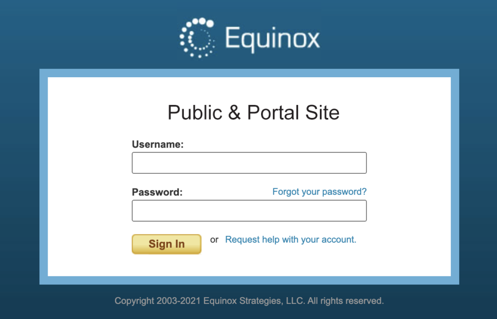 Equinox Pricing – Equinox Portal